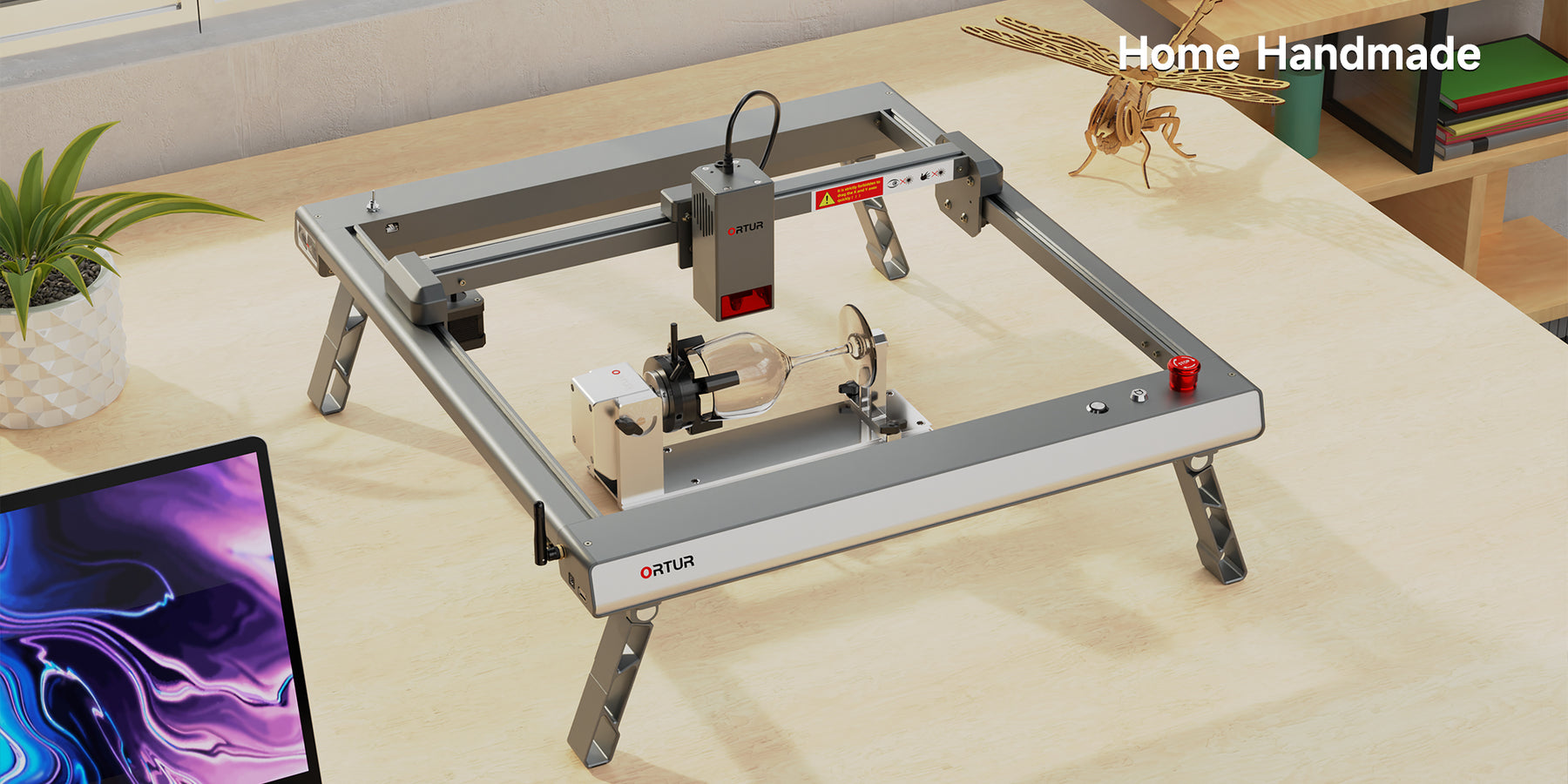 Rotary Chuck for Laser Engraver, YRC1.0 Y-axis Rotary | Ortur