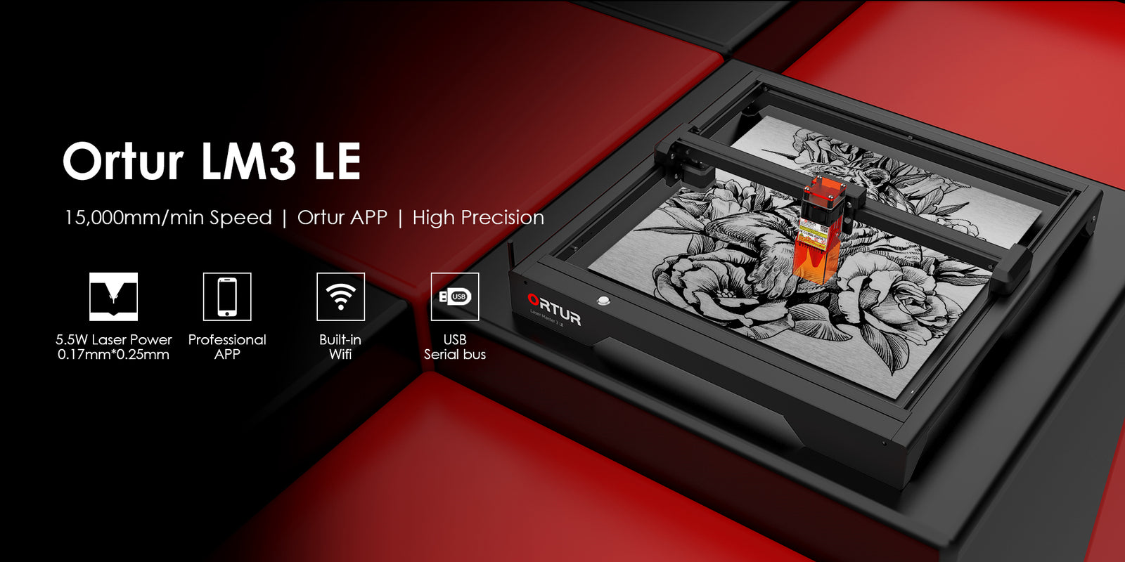 Ortur LM3 LE Laser Engraving & Cutting Machine 15,000mm/min (10W/5W)